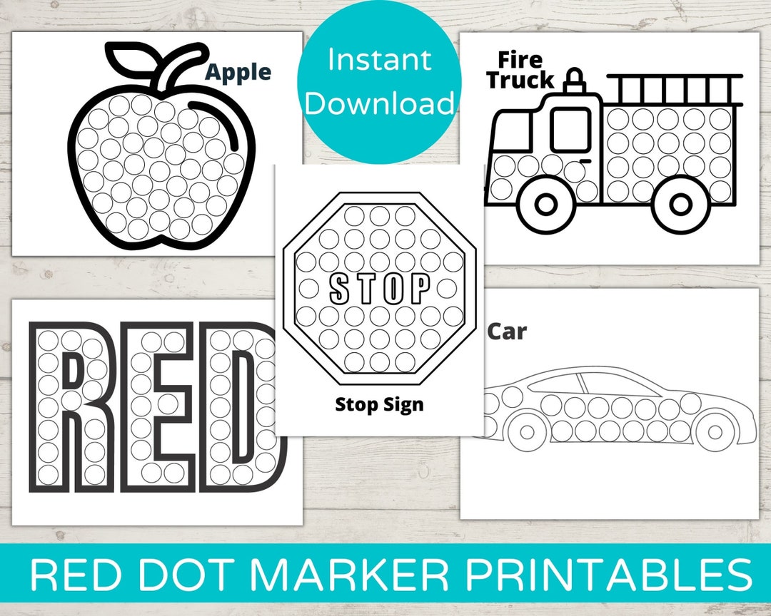 Color Red Dot Marker Printables/ Do a Dot Printable/ Toddler - Etsy