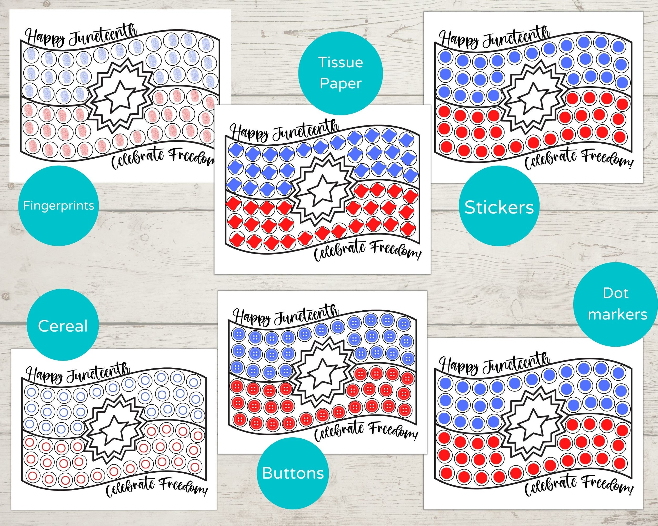 Juneteenth Dot Marker Printable/ Do a Dot Printable/ Juneteenth ...