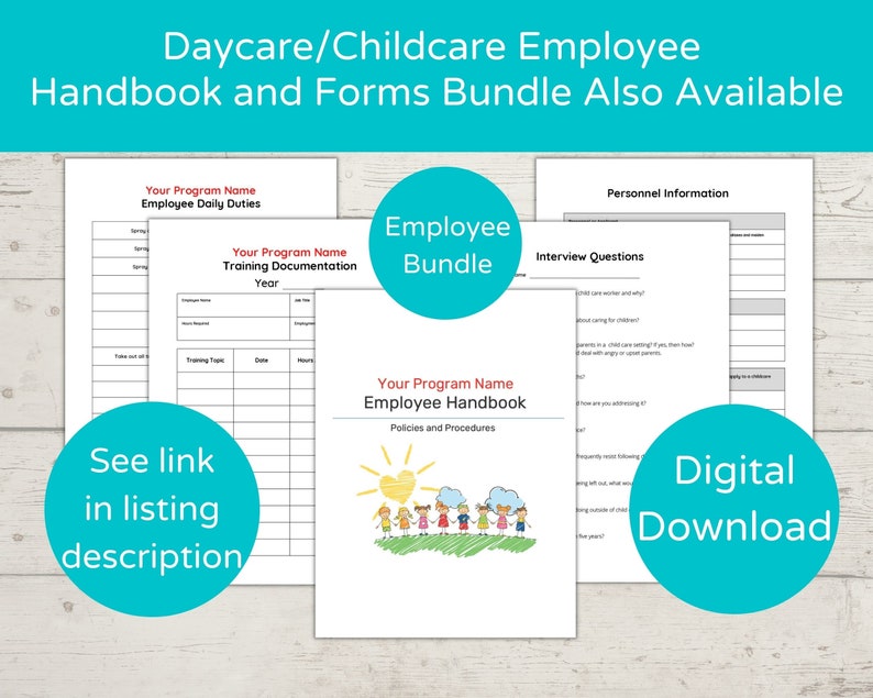 Child Care Personnel Training Log/ Daycare Employee Training Record ...