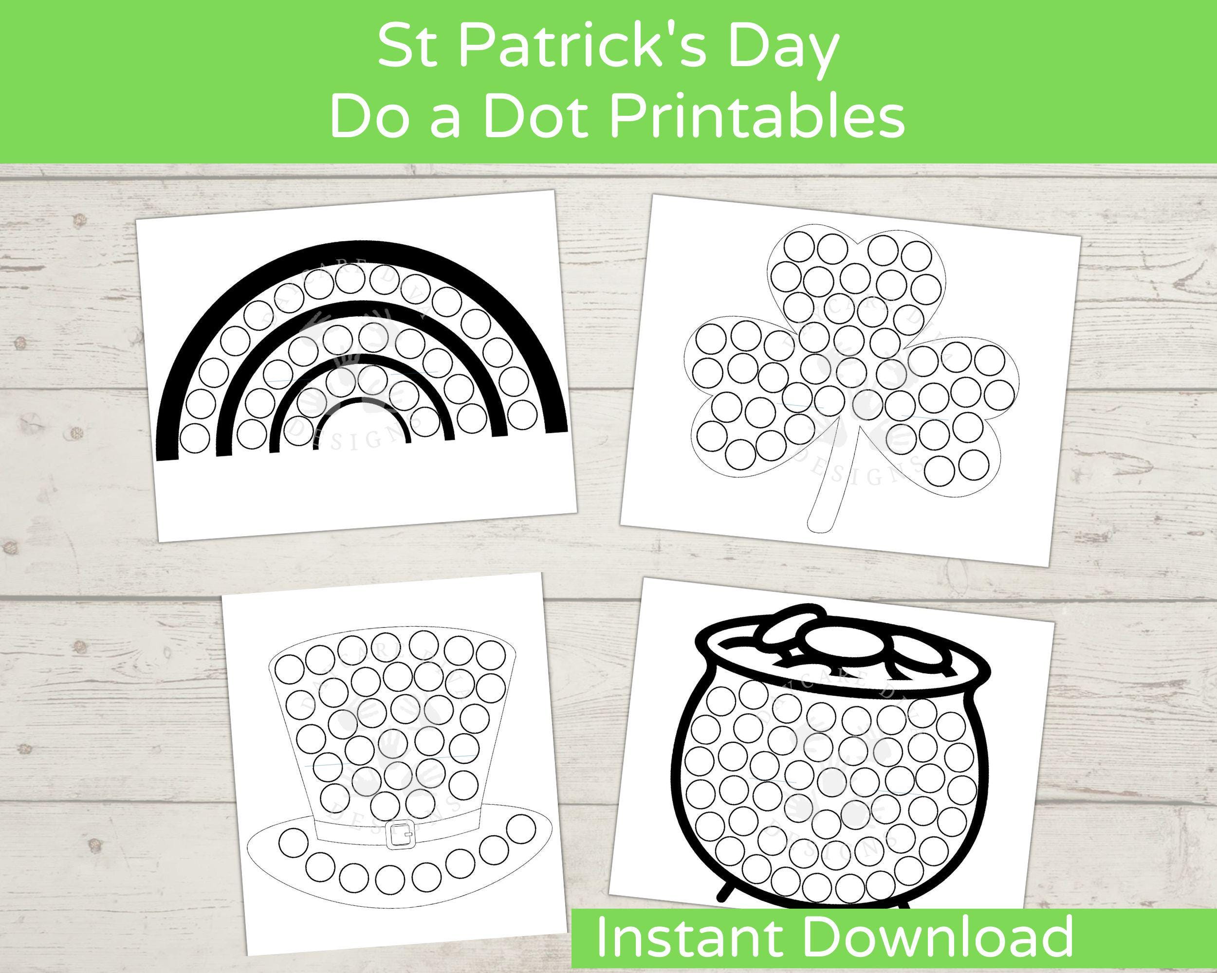 St Patrick's Day Dot Marker Printable/ Do a Dot Printable/ St Patrick's ...