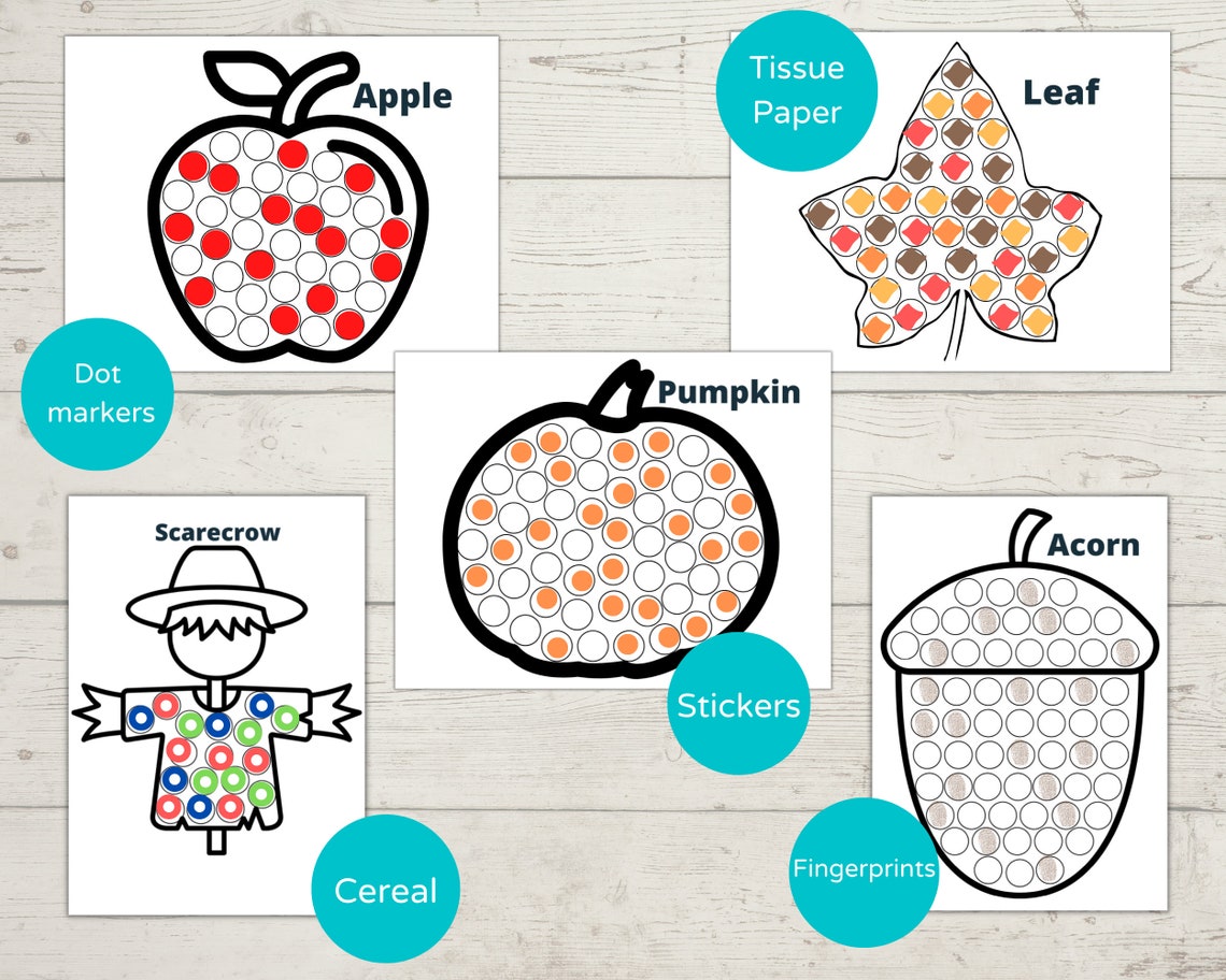 Fall Dot Marker Printables/ Do a Dot Printable/ Toddler Activity ...