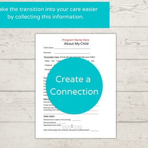 Editable About My Child Form/ Child Information/ Child Info Sheet ...