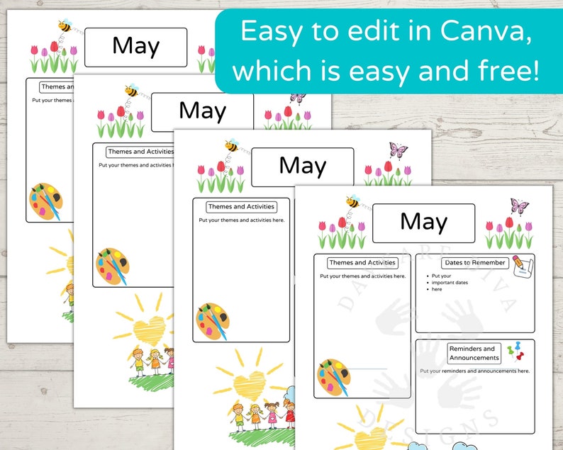 May Daycare Newsletter Template/ Preschool Newsletter Template/ May ...