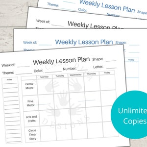 Weekly Lesson Plan for Home Daycare/ Toddler Lesson Plan/ Preschool ...