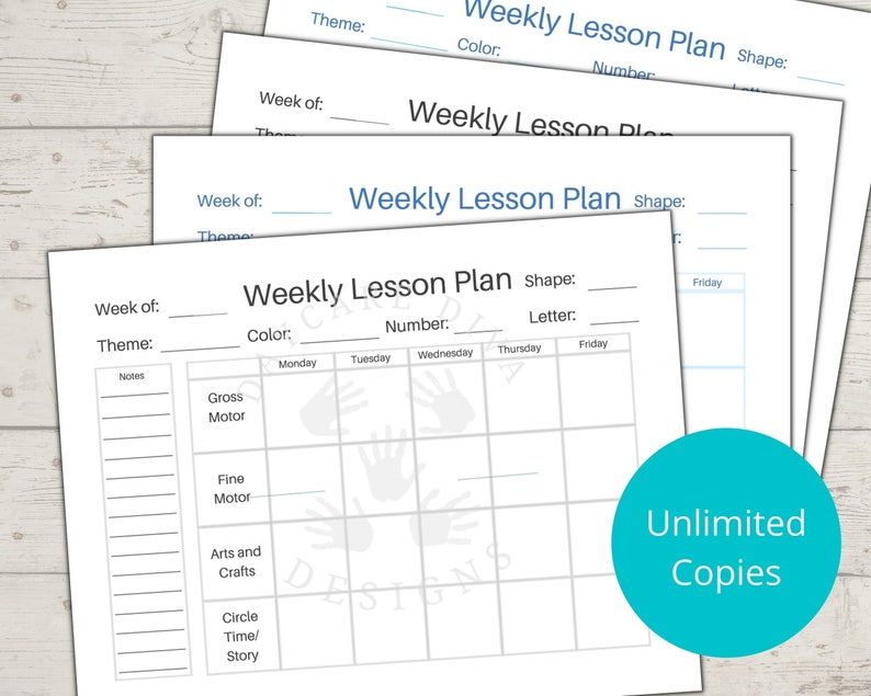 Weekly Lesson Plan for Home Daycare/ Toddler Lesson Plan/ Preschool ...