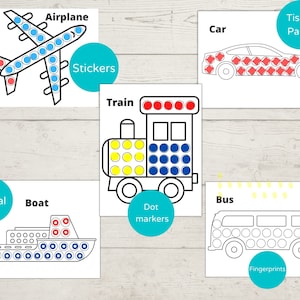 Transportation Dot Marker Printables/ Do a Dot Printable/ Toddler ...