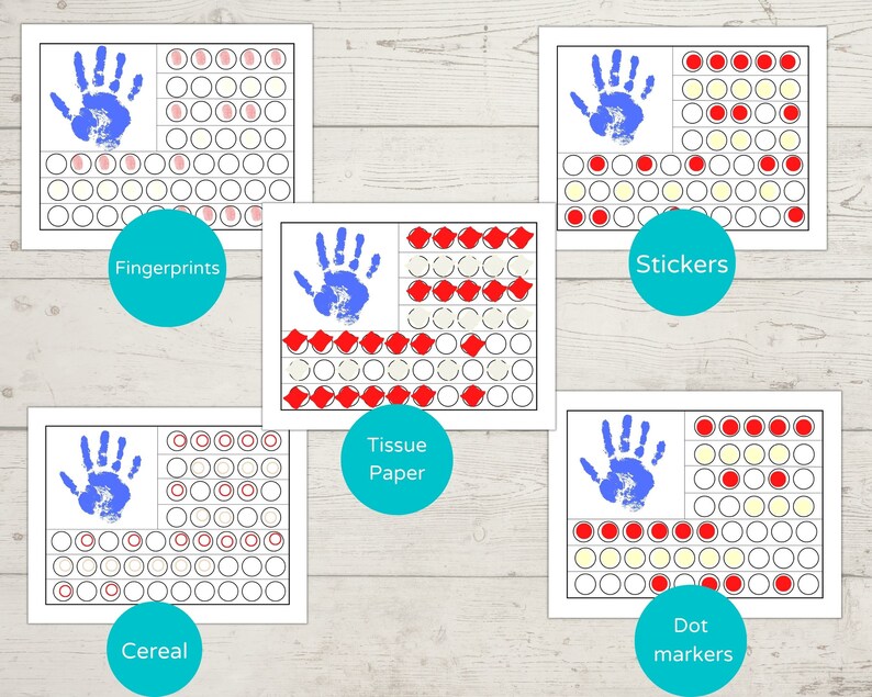 American Flag Dot Marker Printable/ Do a Dot Printable/ Flag Activity ...