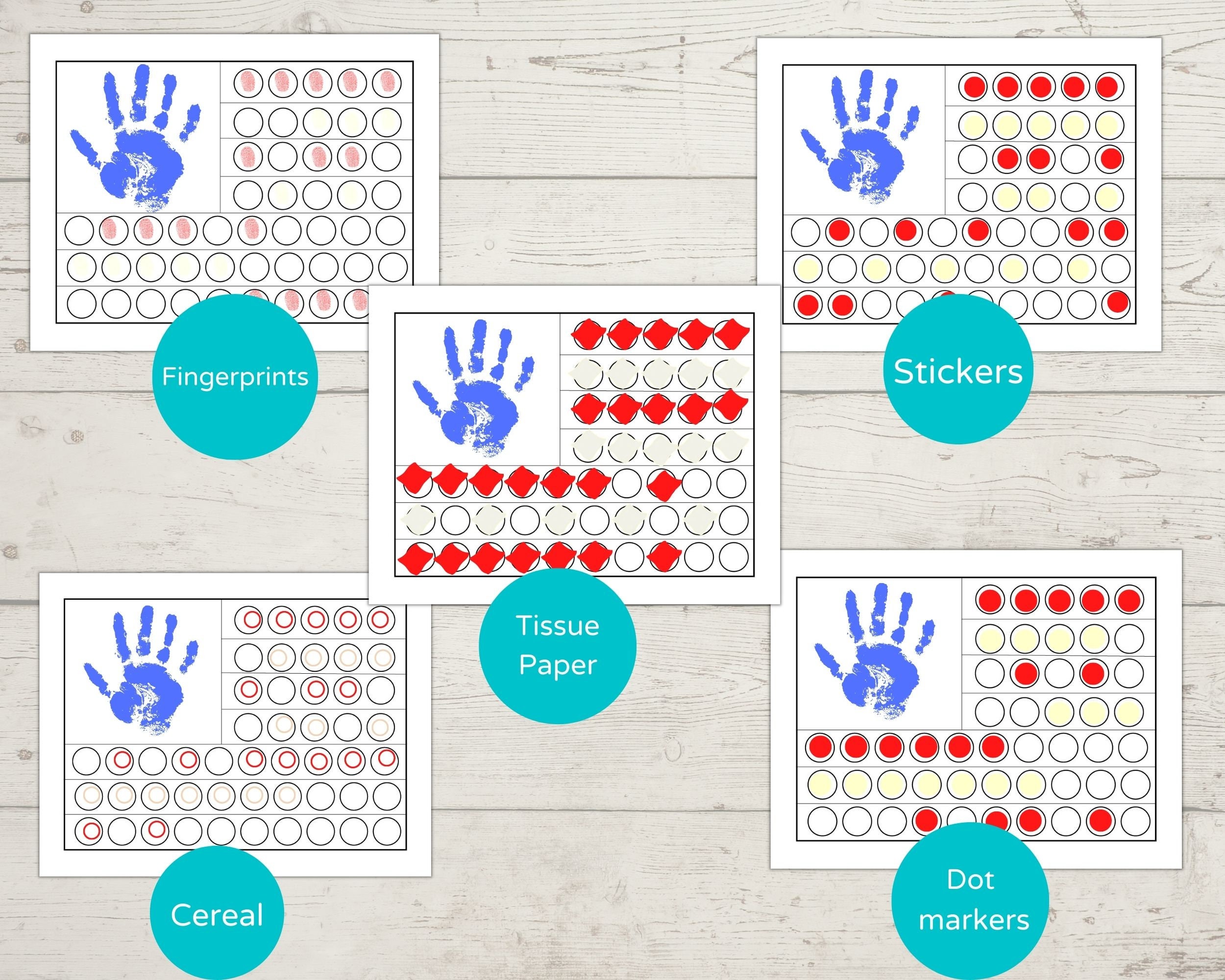 American Flag Dot Marker Printable/ Do a Dot Printable/ Flag Activity ...