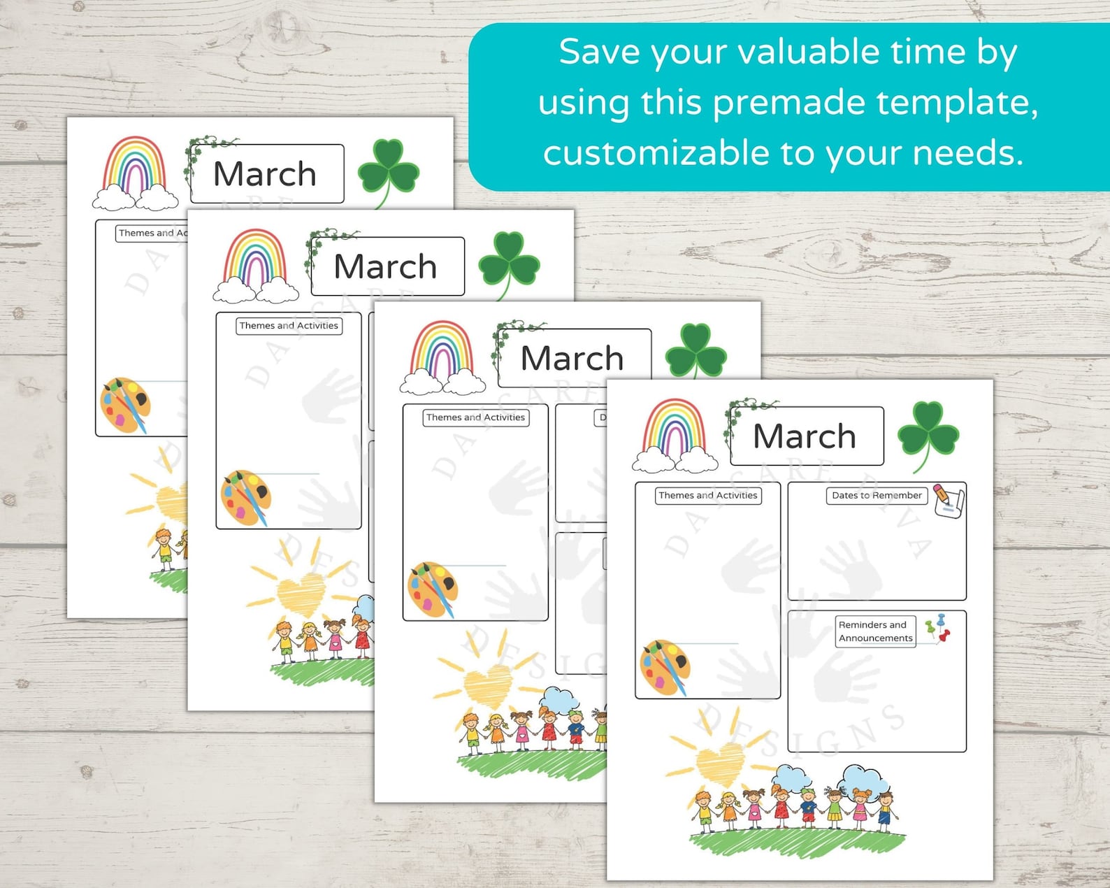 March Daycare Newsletter Template/ Preschool Newsletter Template/ March ...