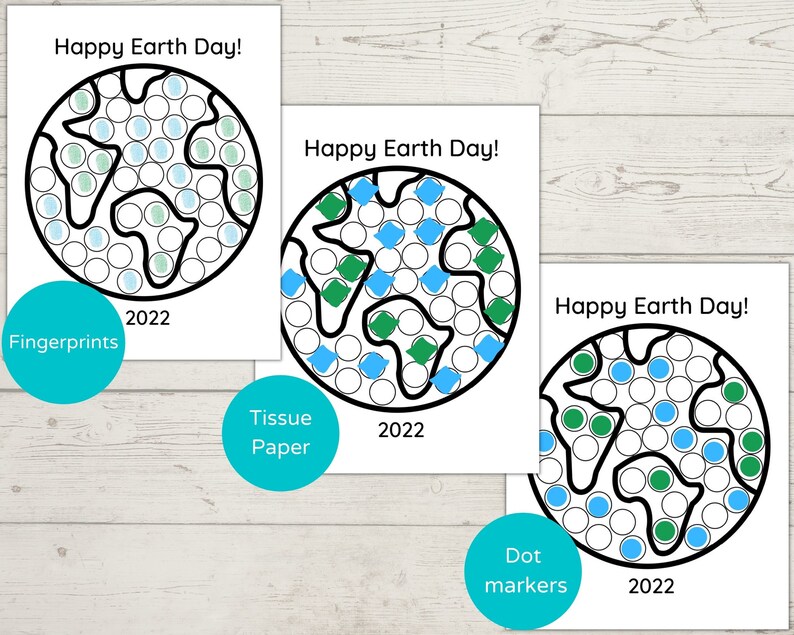 Earth Day Dot Marker Printable/ Do a Dot Printable/ Earth Day Activity ...