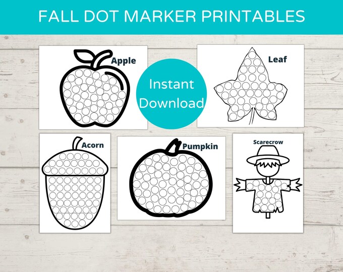 Fall Dot Marker Printable, Fall Do a Dot Activity, Dot Marker Coloring ...