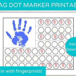 American Flag Dot Marker Printable/ Do a Dot Printable/ Flag Activity ...