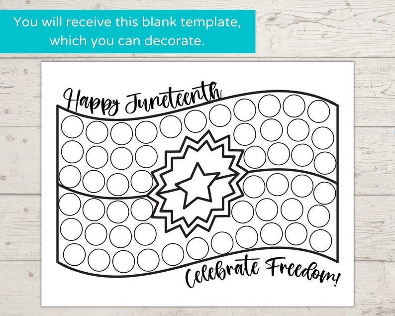 Juneteenth Dot Marker Printable/ Do a Dot Printable/ Juneteenth ...