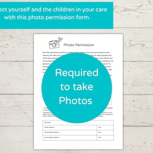 Childcare Photo Release Form/ Photo Permission Form for Childcare and ...