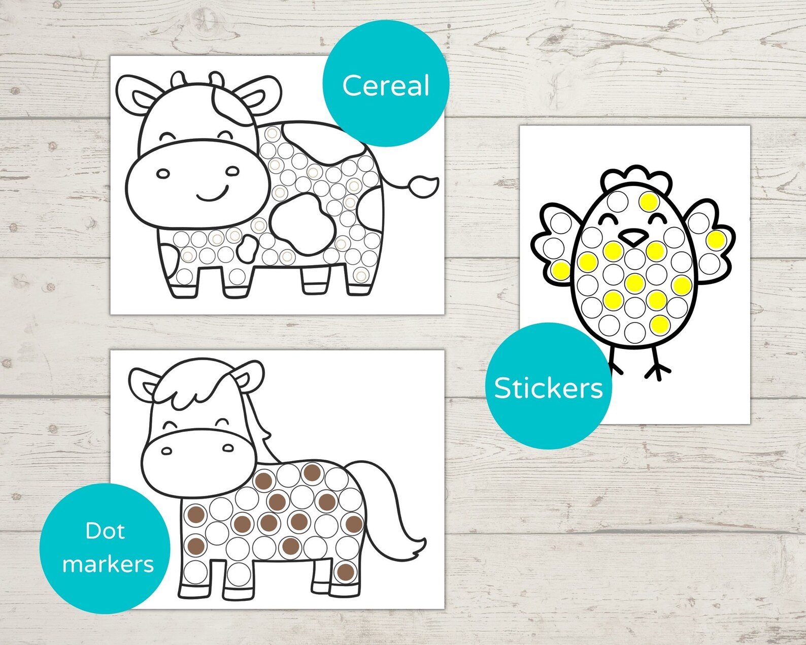 Spring Animals Dot Marker Printables/ Do a Dot Printable/ Baby | Etsy