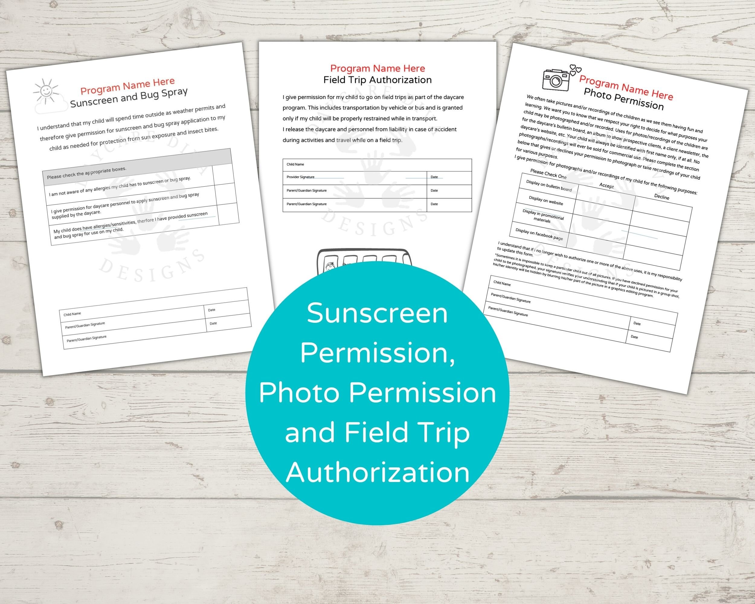 Daycare Enrollment Forms/ Fully Editable Forms/ Childcare Enrollment ...