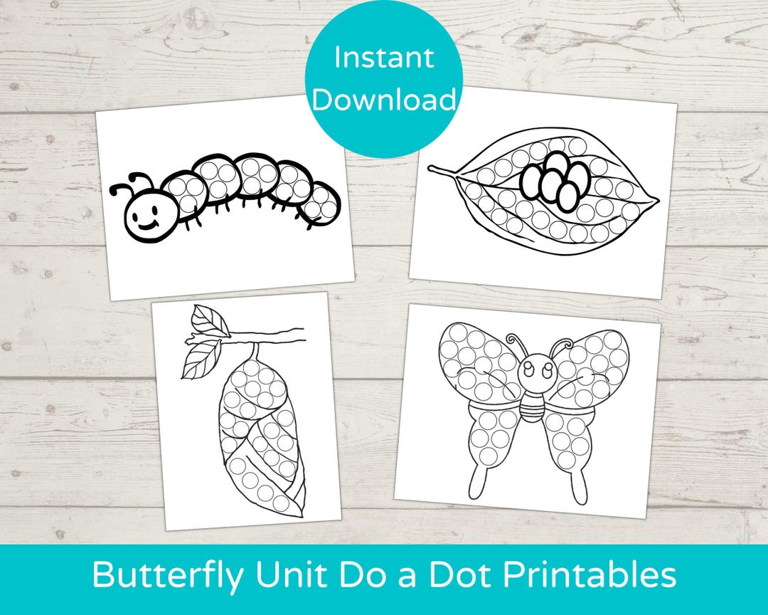Butterfly Unit Dot Marker Printables/ Do a Dot Printable/ Butterfly ...