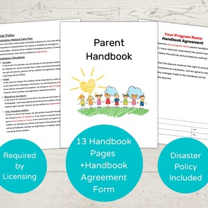 Daycare Business Forms/ Childcare Enrollment Forms/ Daycare Handbook ...