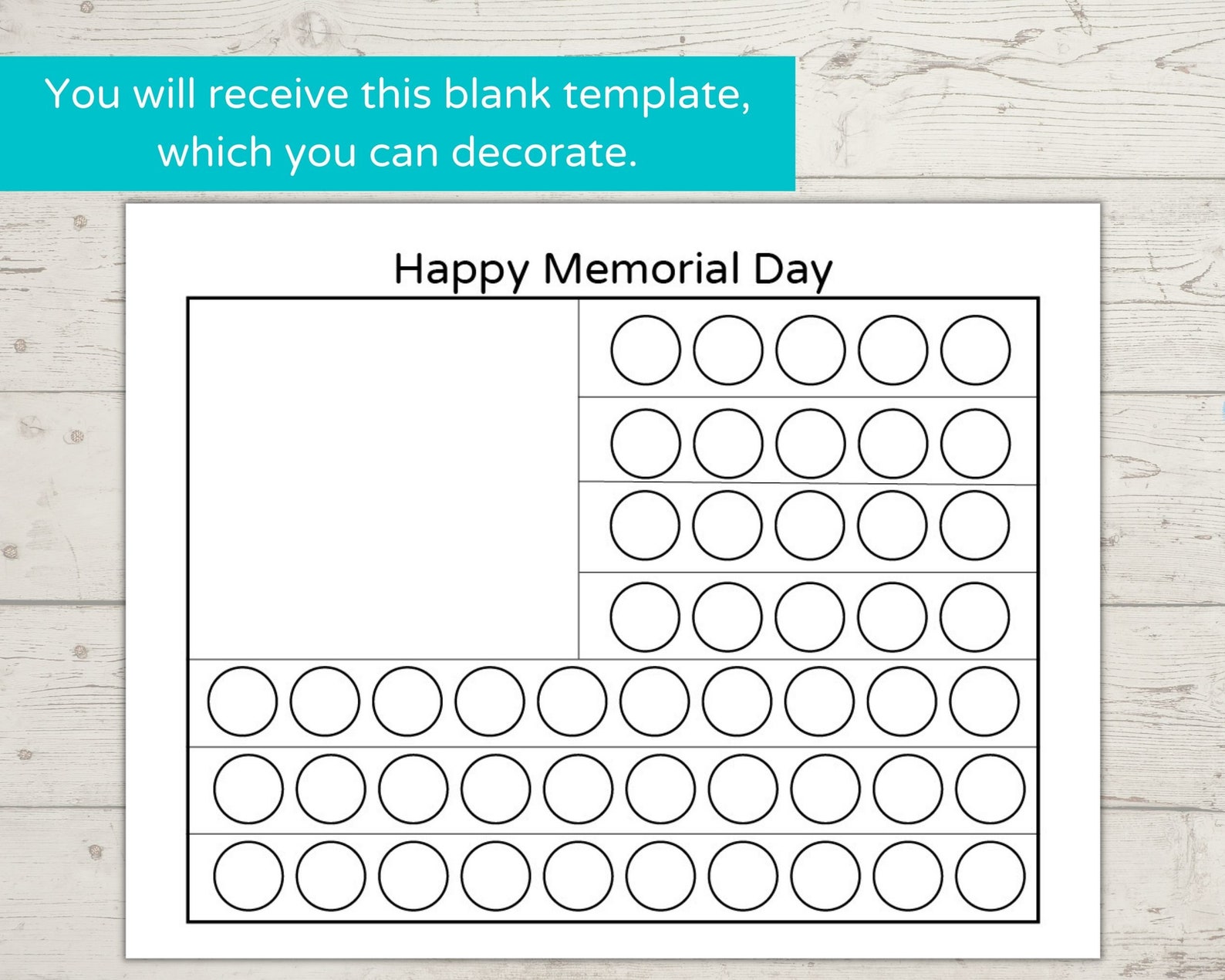 Memorial Day Dot Marker Printable/ Do a Dot Printable/ Memorial Day ...