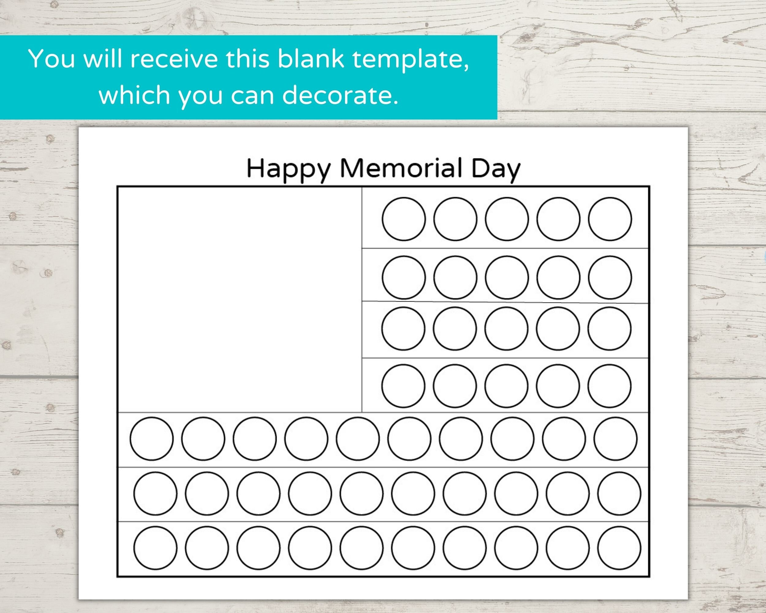 Memorial Day Dot Marker Printable/ Do a Dot Printable/ Memorial Day ...