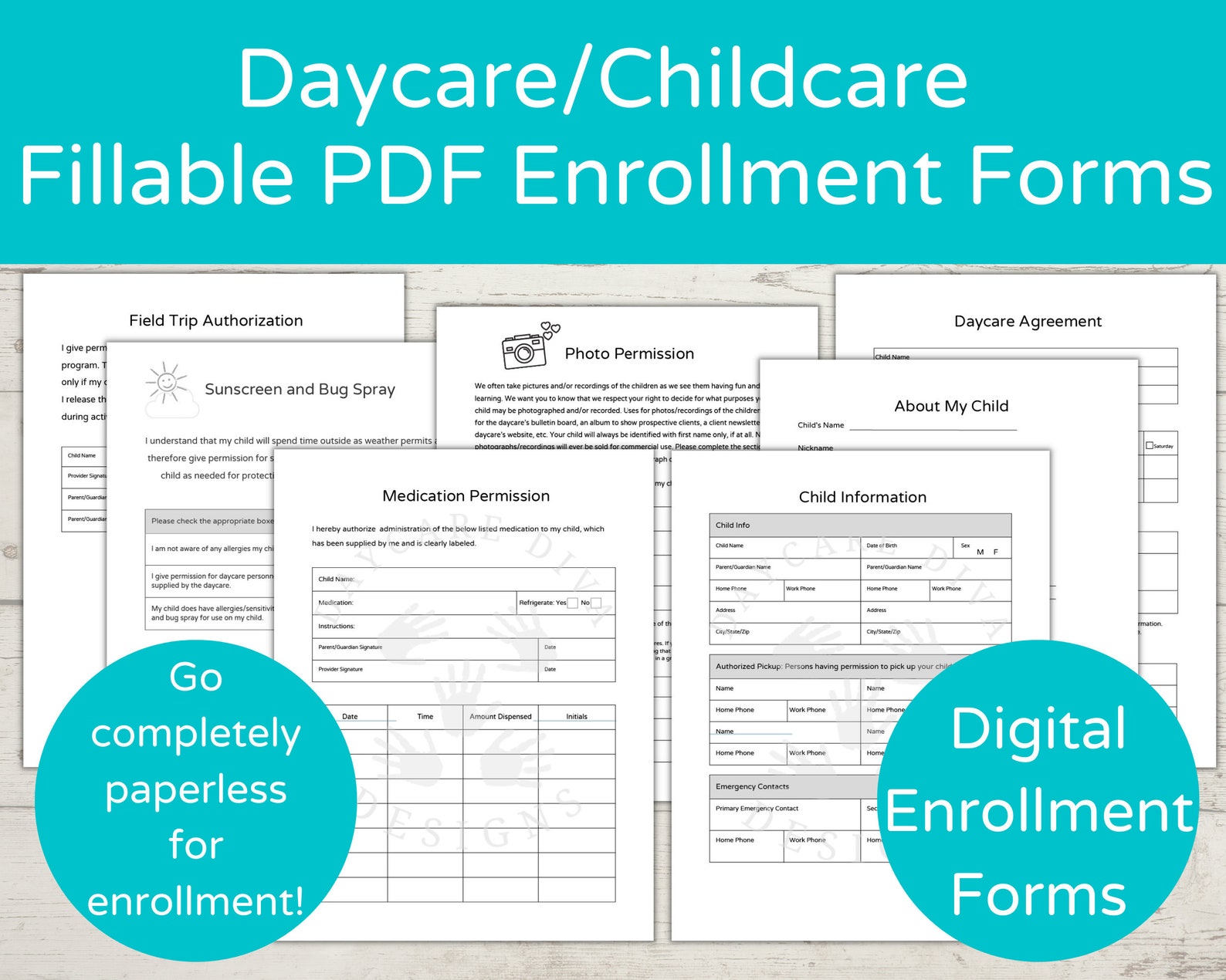 Daycare Enrollment Forms, Childcare Enrollment Packet, Enrollment ...