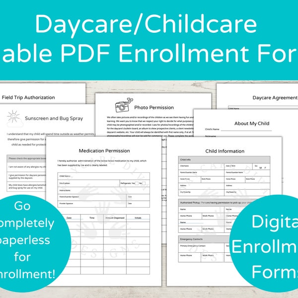 Daycare Enrollment - Etsy