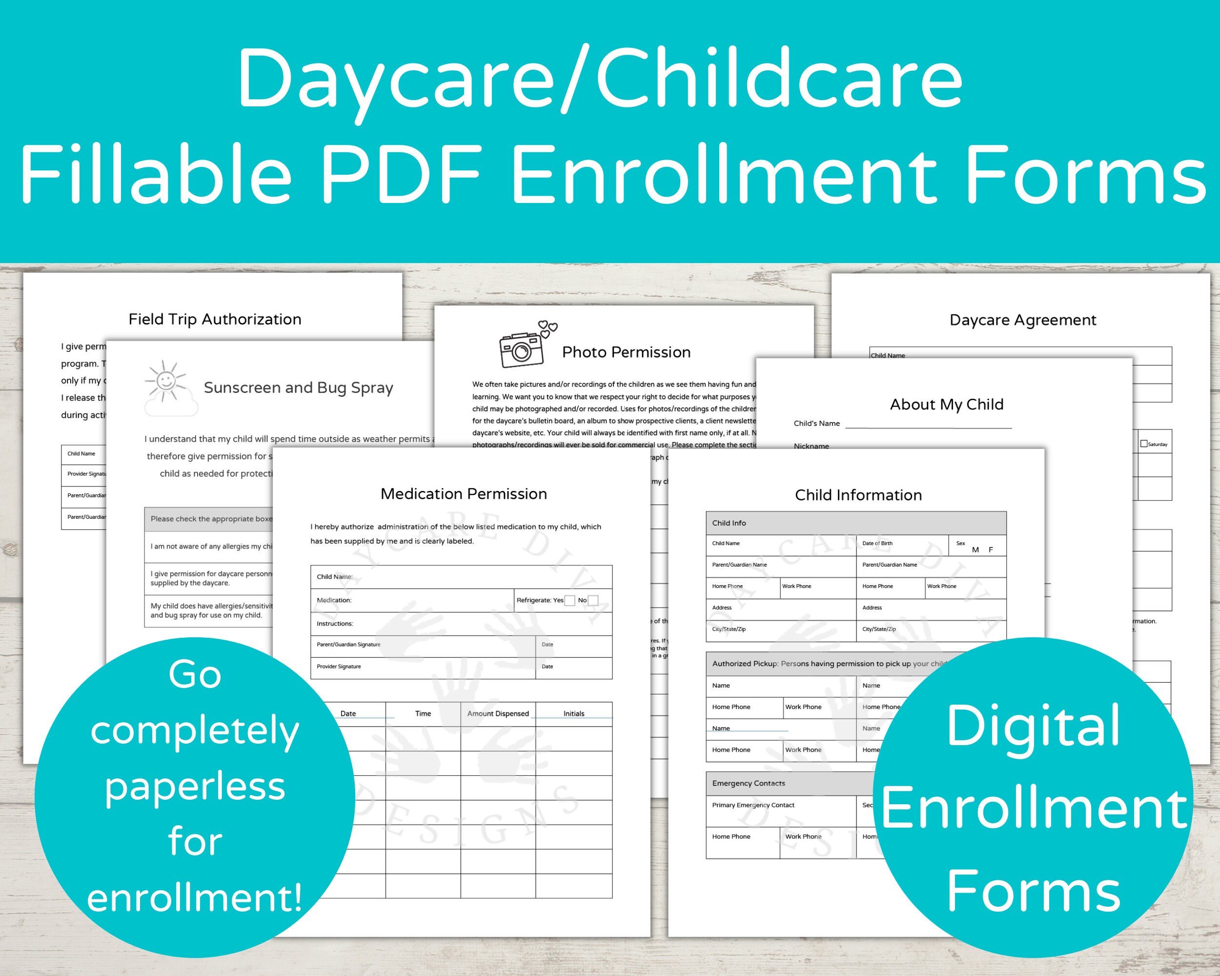 Daycare Enrollment Forms, Childcare Enrollment Packet, Enrollment ...
