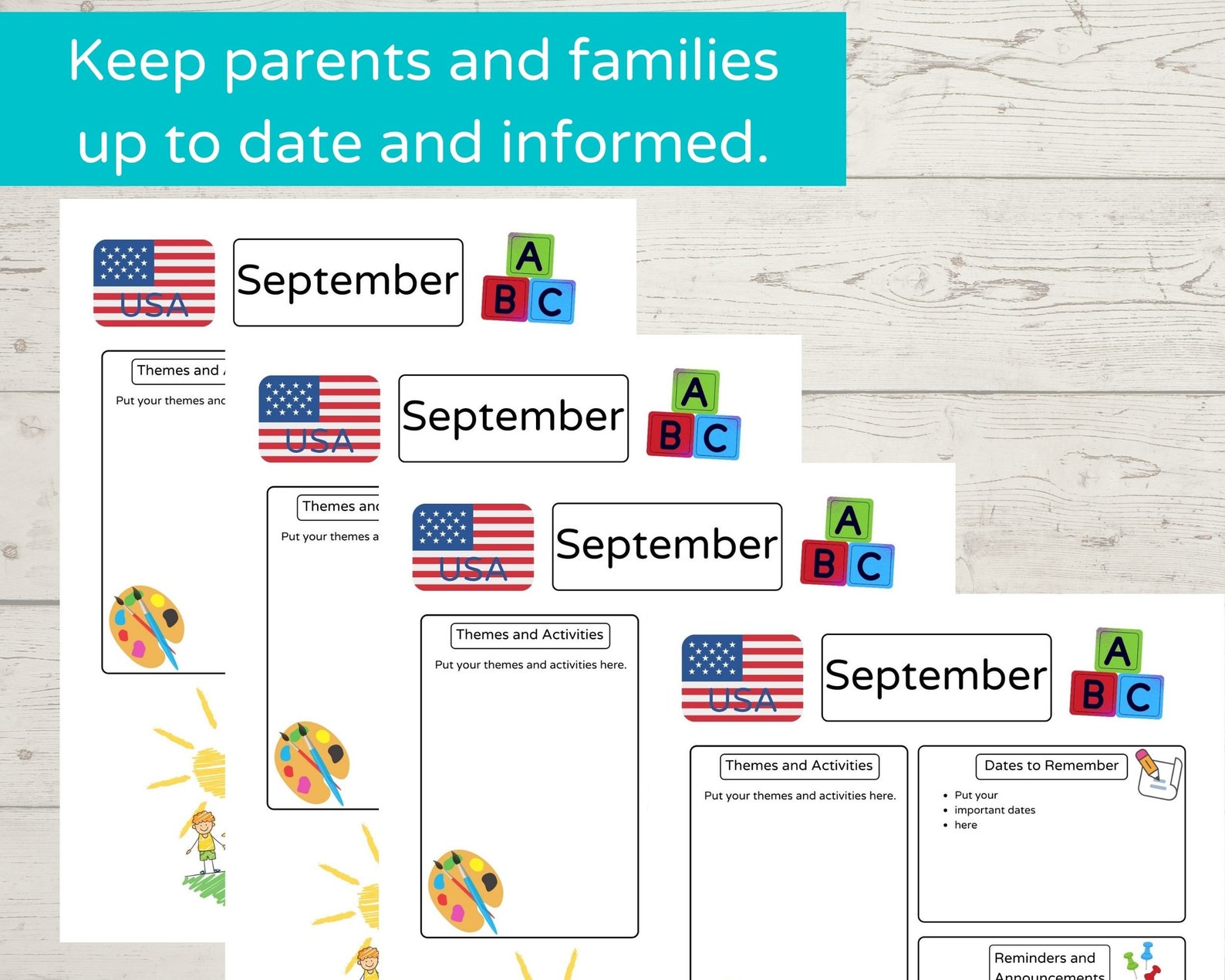 September Daycare Newsletter Template/ Preschool Newsletter Template ...