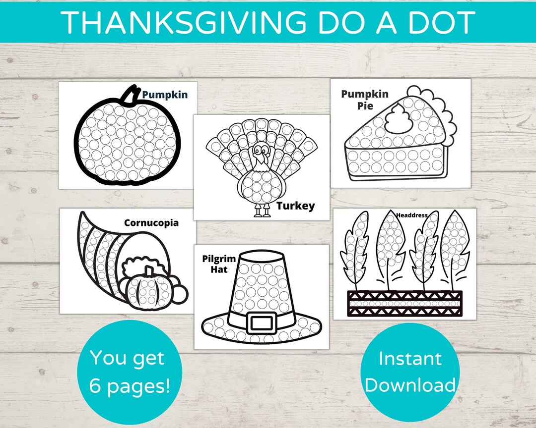 Thanksgiving Dot Marker Printables/ Do a Dot Printable/ Toddler ...