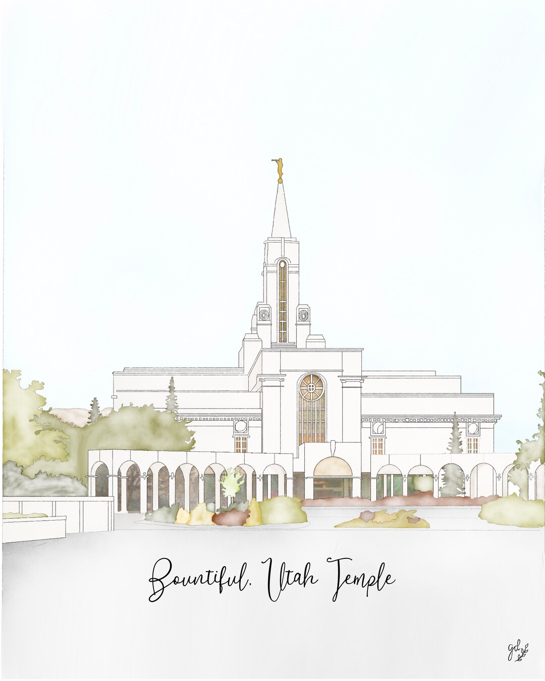 Bountiful, Utah Temple Watercolor - Etsy