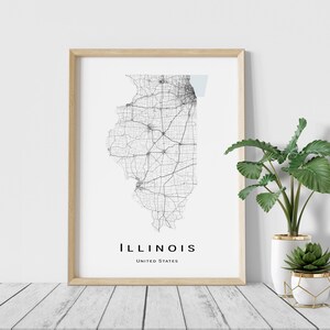 Illinois Map - IL USA United States Map - Printable Map Poster ...