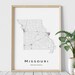 Missouri Map - MO USA United States Map - Printable Map Poster ...