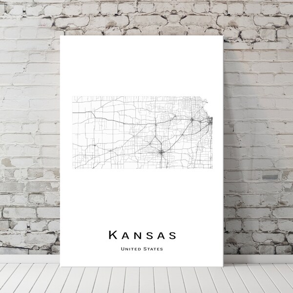 Kansas Map - Etsy