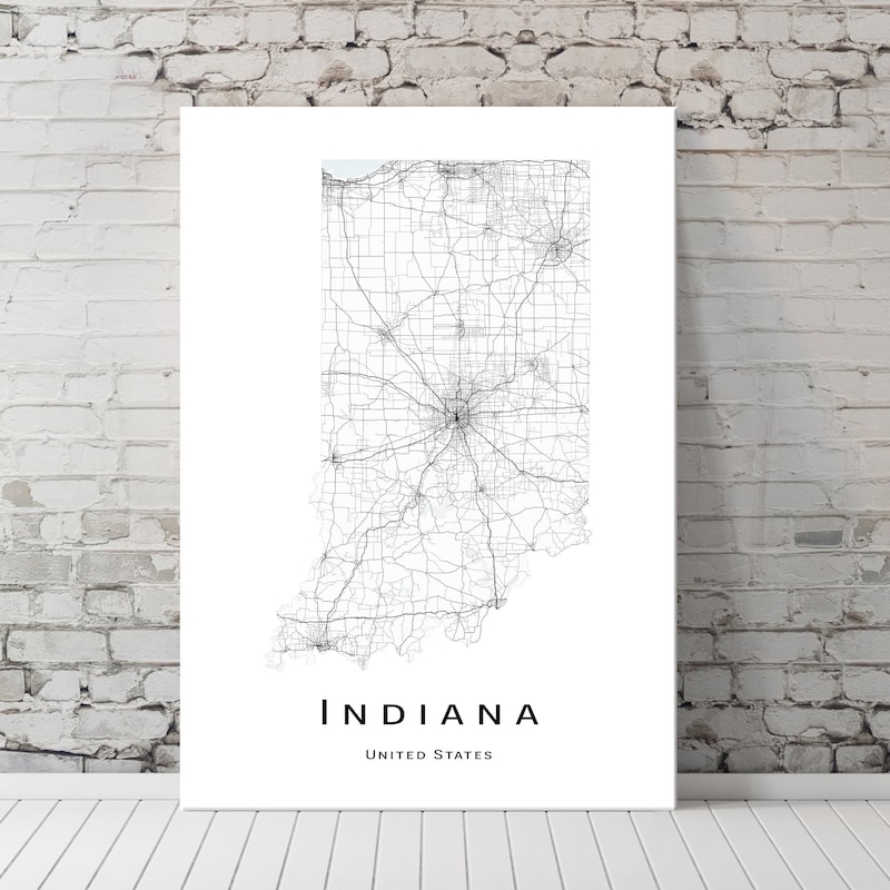 Indiana Map - Etsy
