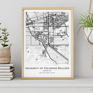 Unoversity of Colorado Boulder CO Map - Graduation Gift -wall Decor ...