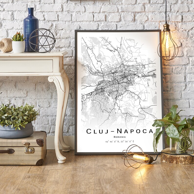 Cluj-napoca Map Romania City Map With High Details - Etsy
