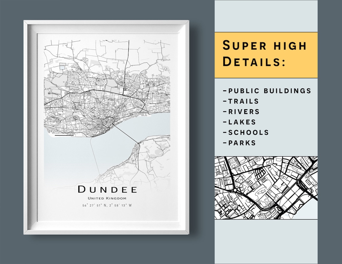 Dundee Map, United Kingdom - City Map With High Details - Instant ...