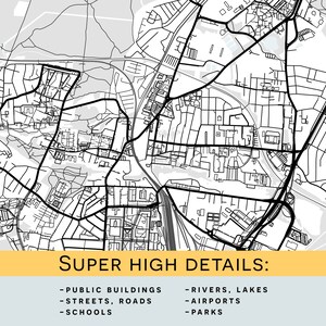 Katowice Map Poland City Map With High Details Printable Map Poster ...