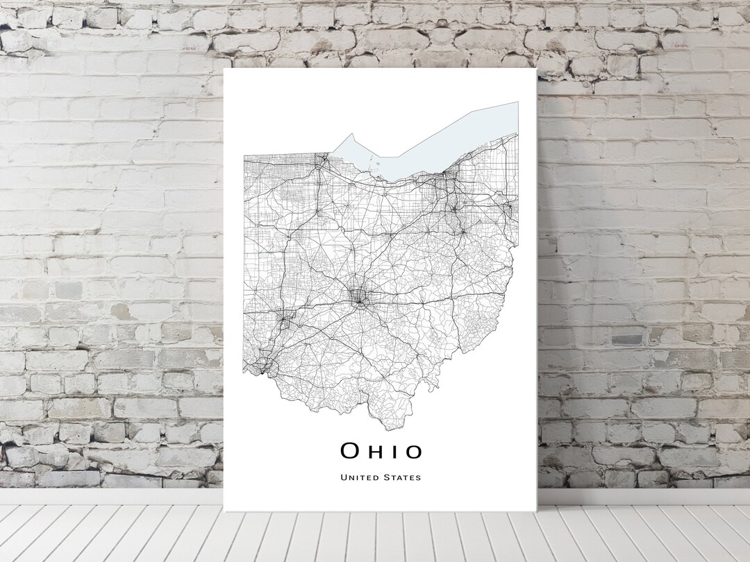 Ohio Map - OH USA United States Map - Printable Map Poster - Digital ...