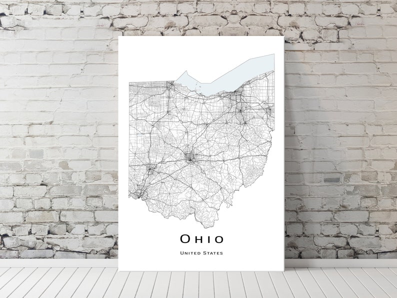 Ohio Map OH USA United States Map Printable Map Poster Digital Download ...