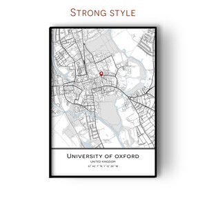 Custom Map Graduation Gift Your School or University Map | Etsy