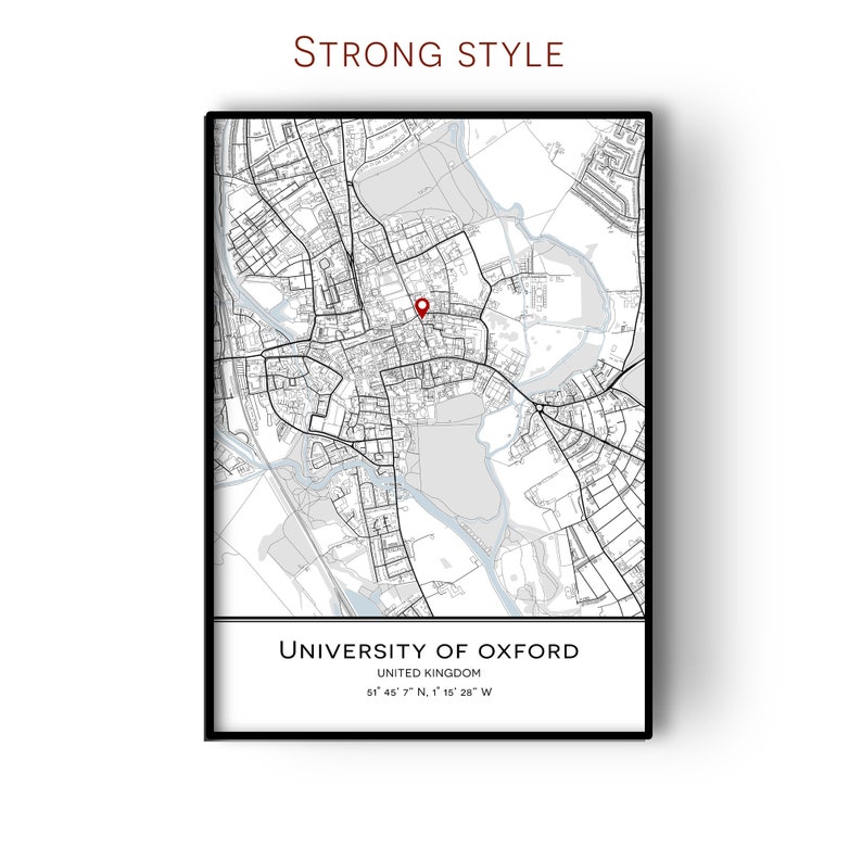 Custom Map Graduation Gift Your School or University Map | Etsy