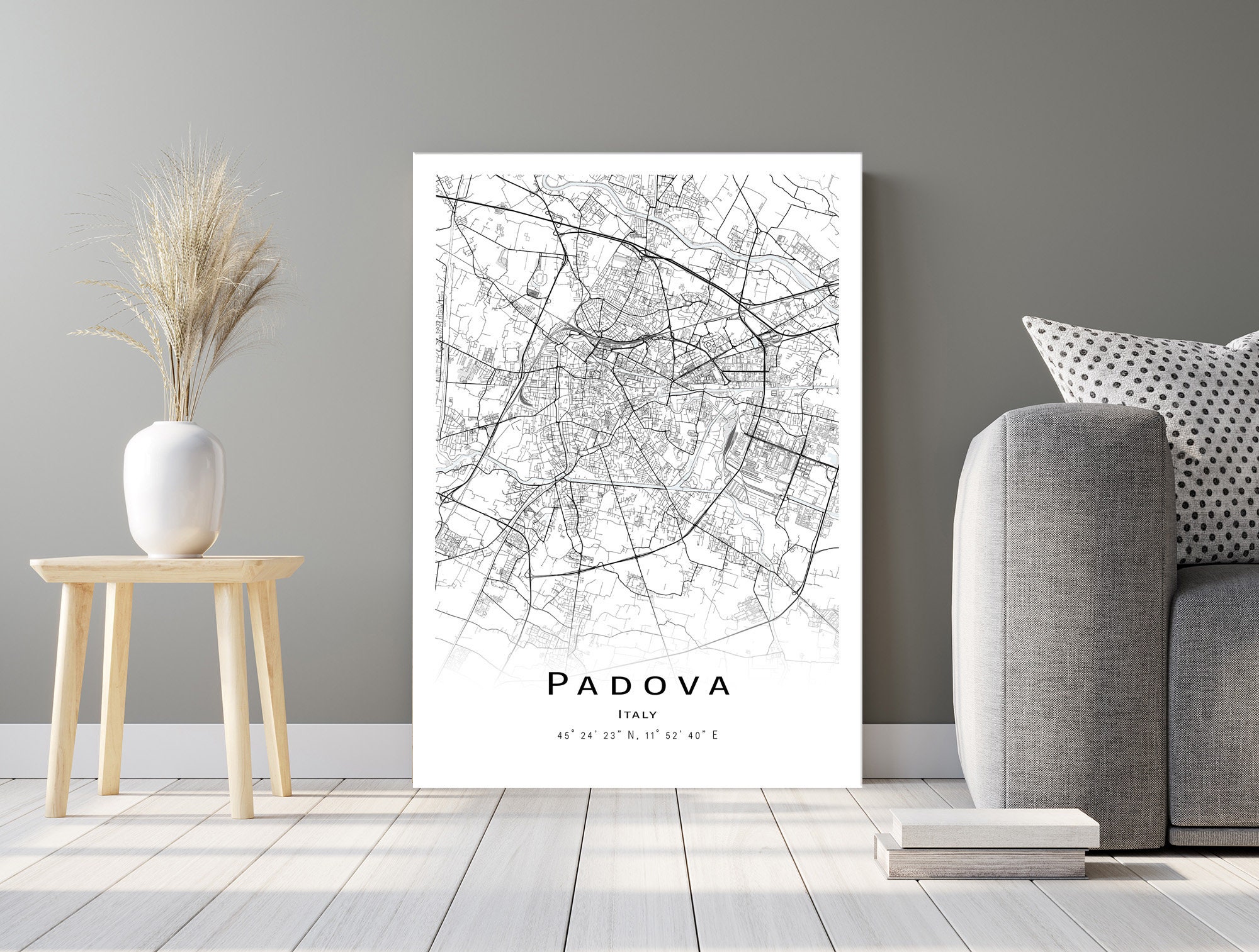 Padova mapa Italia Mapa de la ciudad con detalles altos Cartel de mapa ...
