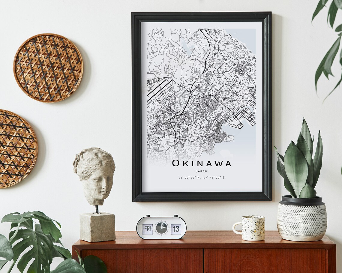 Okinawa Map - Japan- City Map With High Details - Printable Map Poster ...