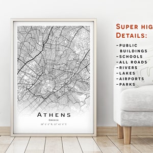 Athens Map, Greece - City Map With High Details - Instant Download ...