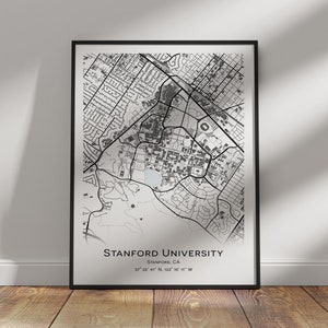 Stanford University Map, Stanford, CA - Graduation Gift - Wall Decor ...