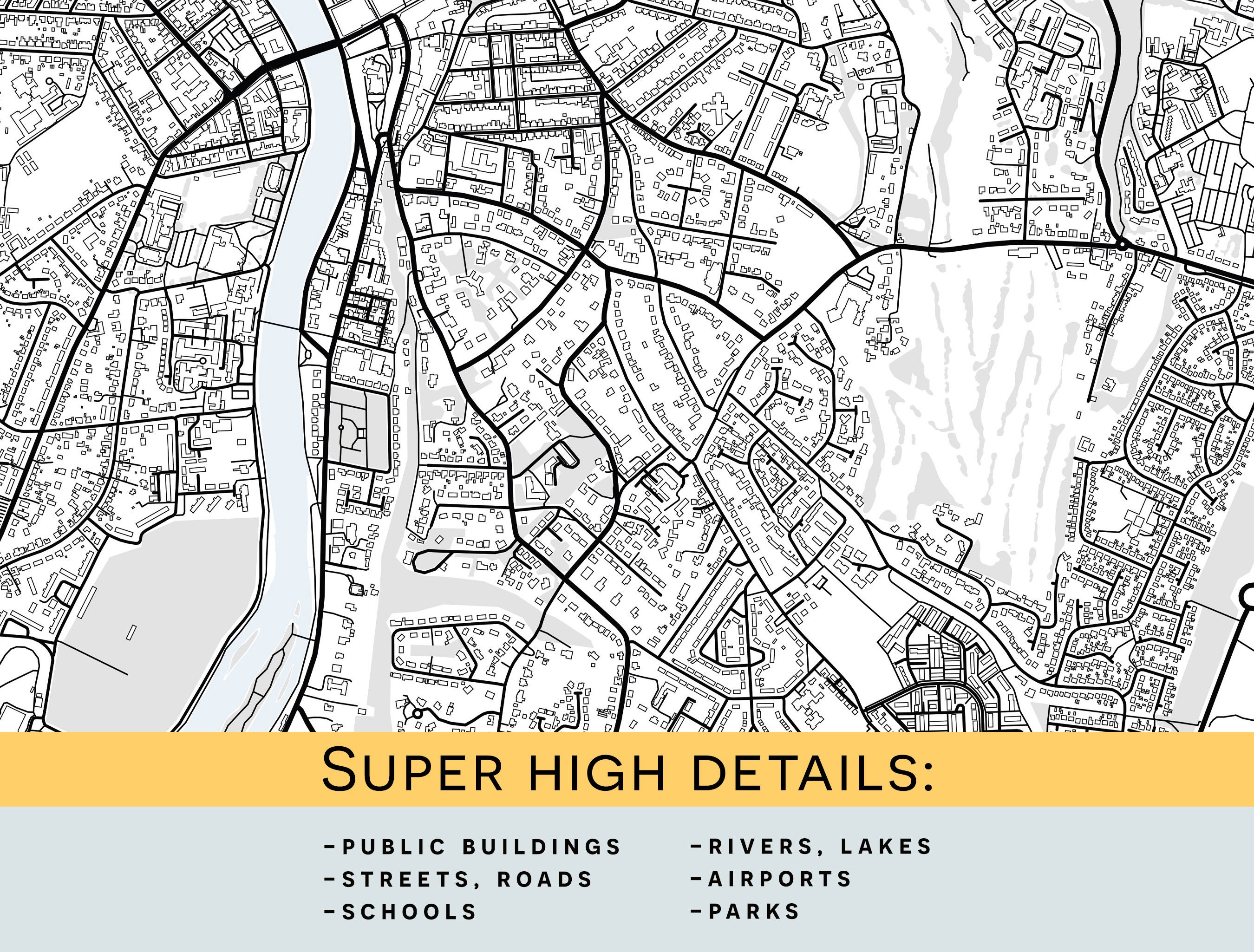 Inverness Map Scotland UK City Map With High Details - Etsy