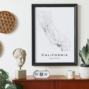 California Map - CA USA United States Map - Printable Map Poster ...