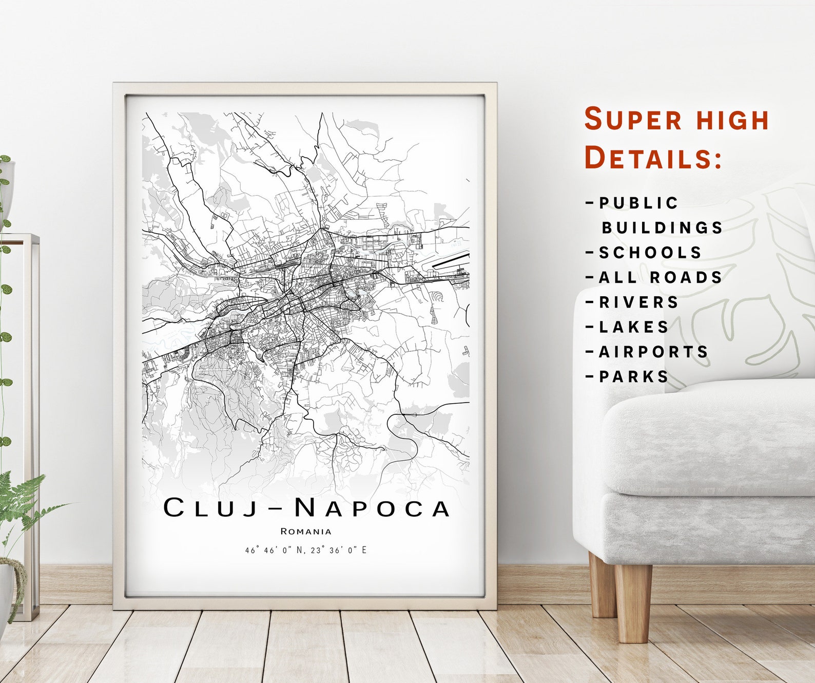 Cluj-napoca Map - Romania - City Map With High Details - Printable Map ...