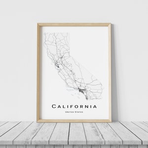 California Map - CA USA United States Map - Printable Map Poster ...